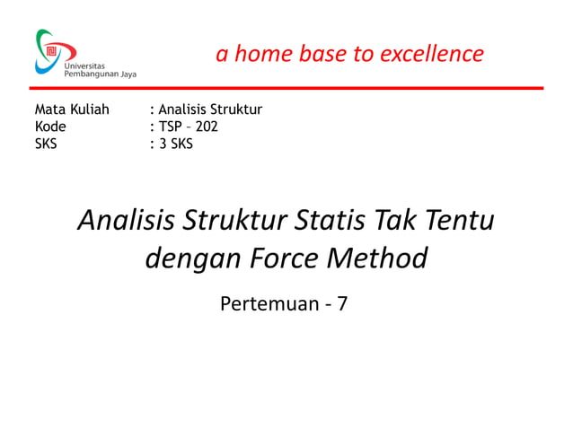 Analisis Struktur Statis Tak Tentu Dengan Force Methodpdf