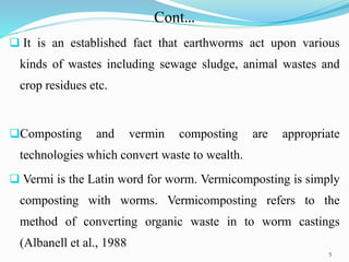 Organic farming with special reference to vermiculture | PPTX