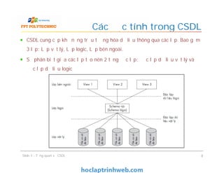 Bài 1: Tổng quan về cơ sở dữ liệu - Giáo trình FPT | PDF