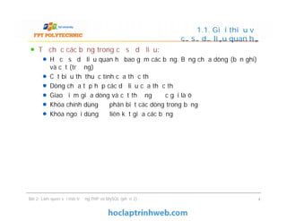 Bài 2 Làm quen với môi trường PHP và MySQL (phần 2) - Giáo trình FPT | PDF
