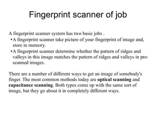 How Fingerprint Scanner Work | PDF