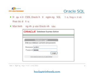 Bài 3: Ngôn ngữ truy vân có cấu trúc (SQL) - Giáo trình FPT | PDF