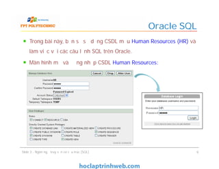 Bài 3: Ngôn ngữ truy vân có cấu trúc (SQL) - Giáo trình FPT | PDF