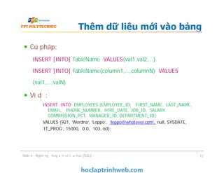 Bài 4: NGÔN NGỮ TRUY VẤN CÓ CẤU TRÚC (SQL) | PDF