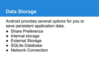 Android App Development 05 : Saving Data | PPT