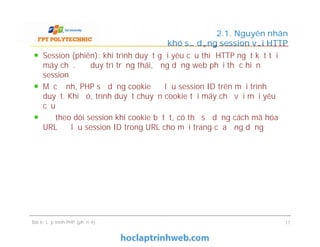 Bài 6 Lập trình PHP (phần 4) Làm việc với cookie và session - Giáo trình FPT | PDF