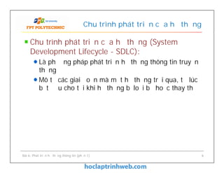 Hệ thống thông tin quản lý - Bài 6 Phát triển hệ thống thông tin (phần 1) | PDF