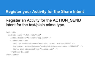 Android App Development 07 : Intent & Share | PPT