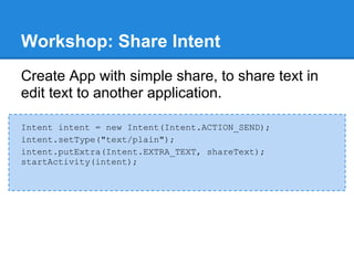 Android App Development 07 : Intent & Share | PDF