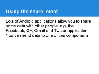 Android App Development 07 : Intent & Share | PDF