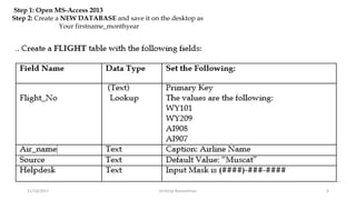 Ms access Lesson 1 - create table | PDF