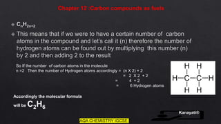 AQA Iinternational GCSE Chapter 12 :Carbon compounds as fuels(VERSION 1 ...