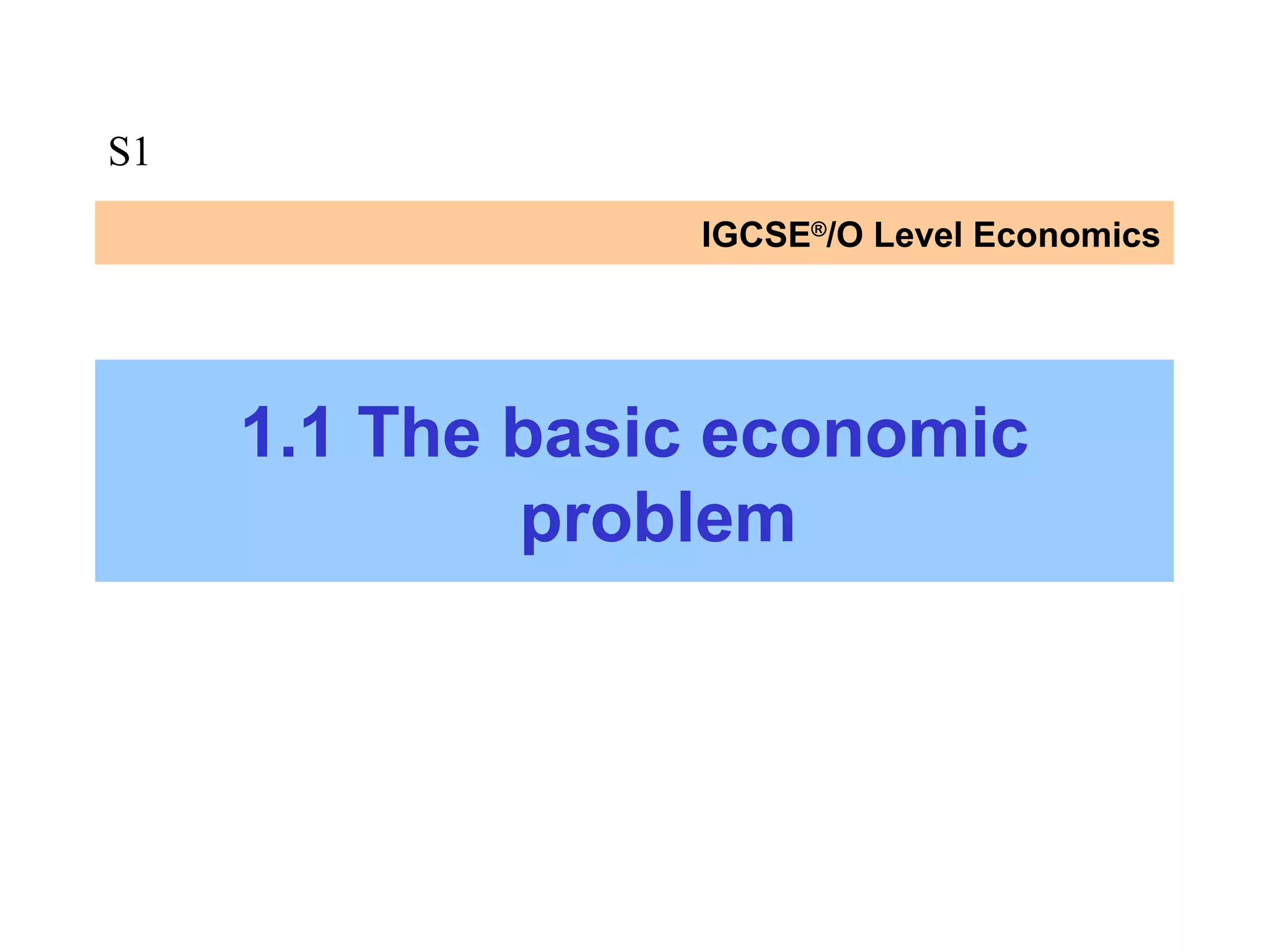Slide 1 1mm - the basic economic problem | PPT