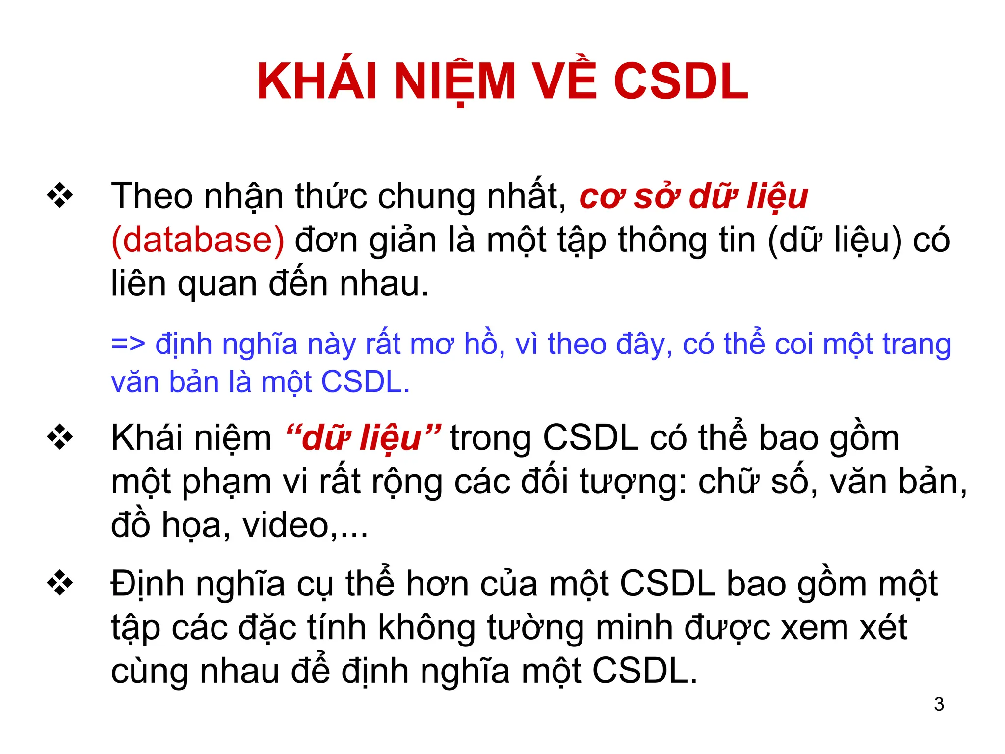 Khái niệm cơ bản về cơ sở dữ liệu trong công nghệ thông tin | PDF