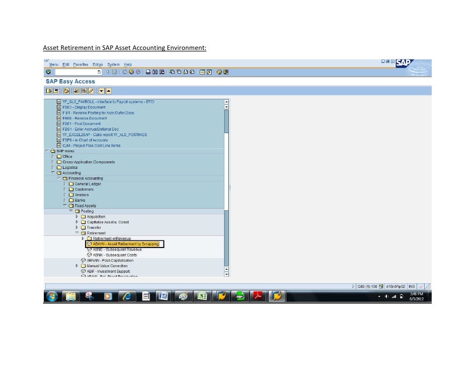 Asset Retirement in SAP Environment