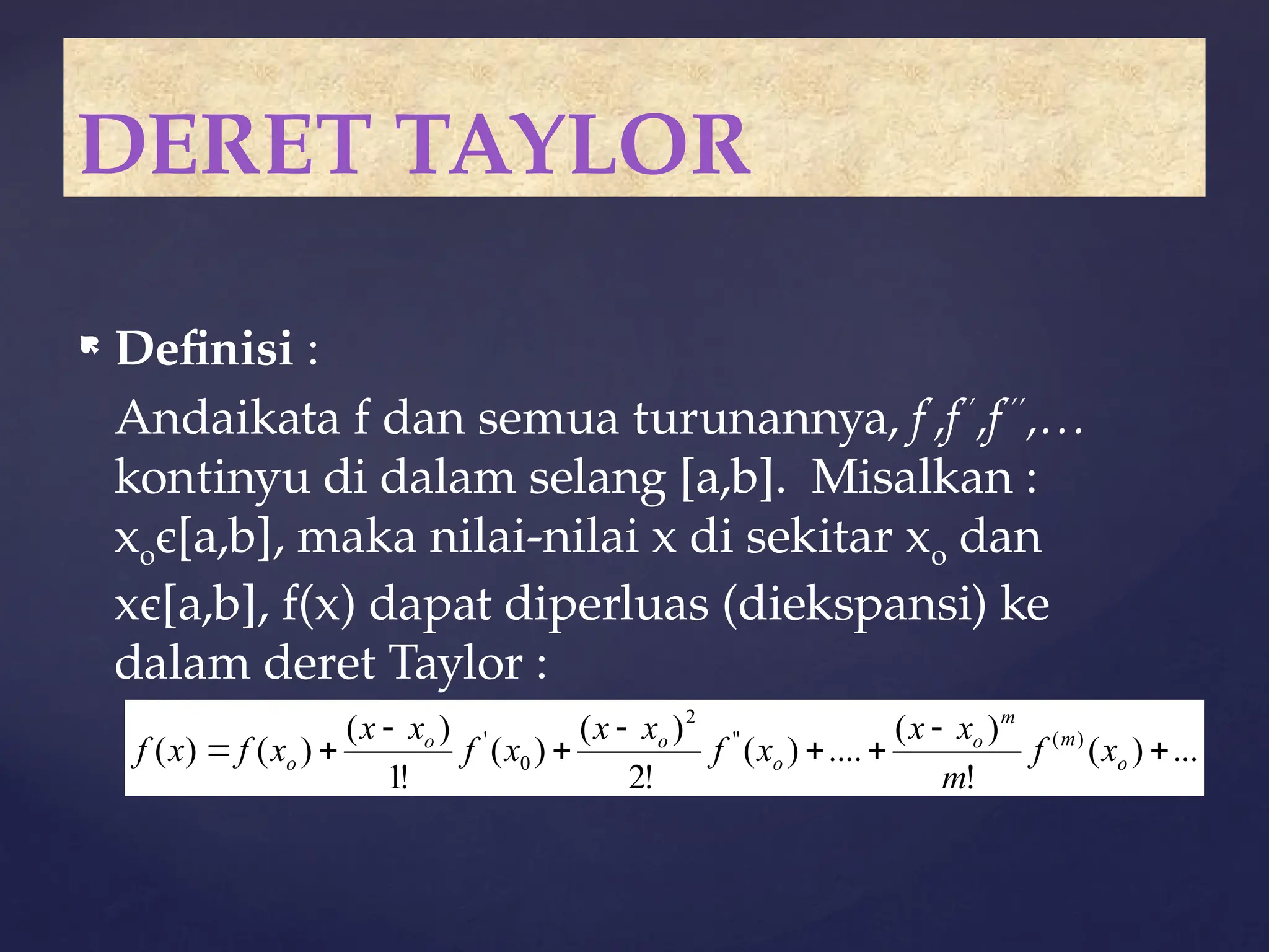 SLIDE 1 - Deret Taylor Pada Metode Numerik.pptx