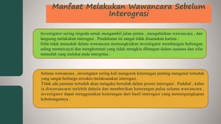 WAWANCARA DAN INTEROGASI, OPERASI PENYAMARAN DAN PENIUP PELUIT | PDF