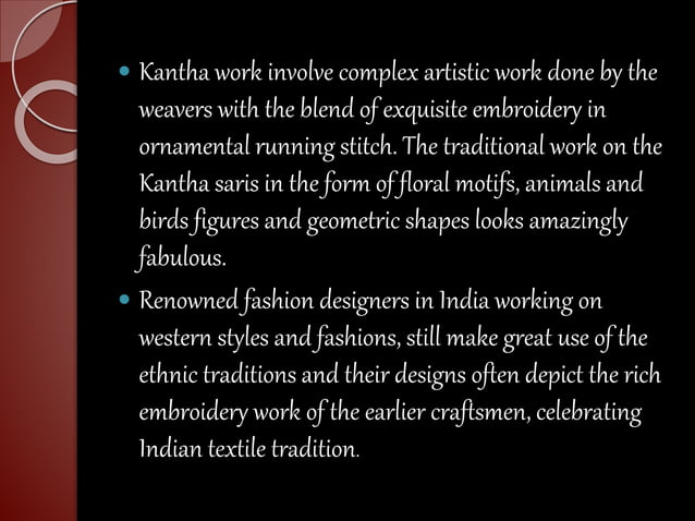 kantha style and saree | PPT