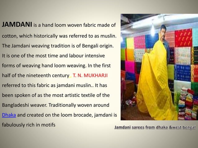 JAMDANI WORK OF WEST BENGAL | PPTX