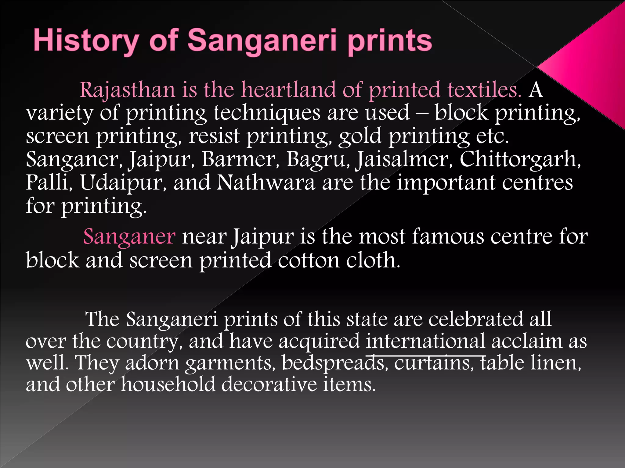 SANGANERI PRINTS OF RAJASTHAN… | PPTX