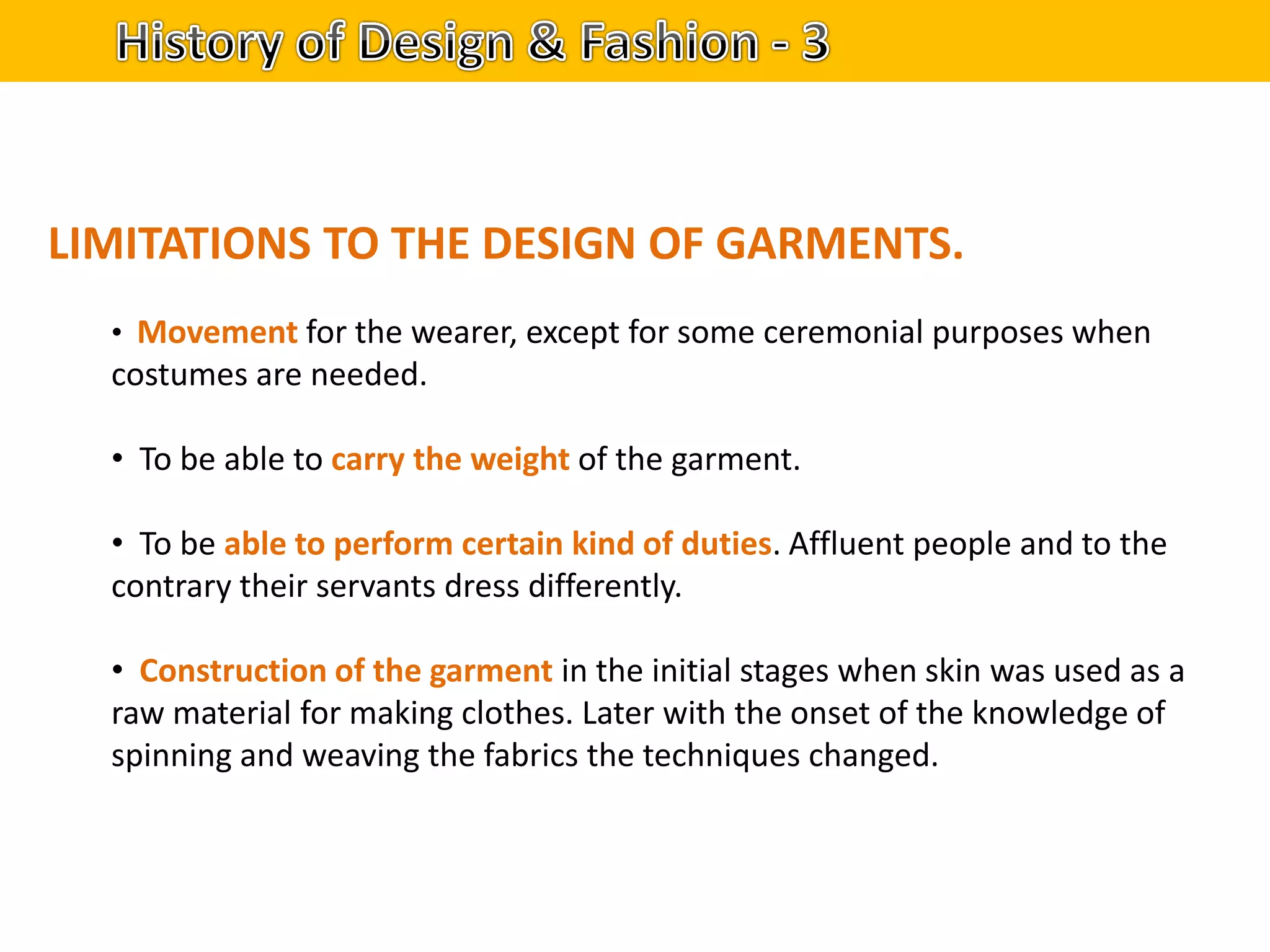 Introduction to costume history: ORIGINS | PPTX