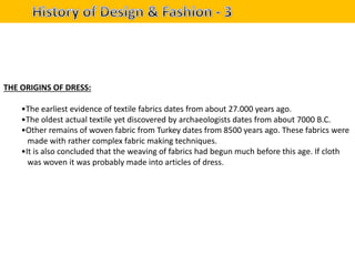 Introduction to costume history: ORIGINS | PPTX