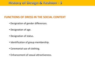 Introduction to costume history: ORIGINS | PPTX