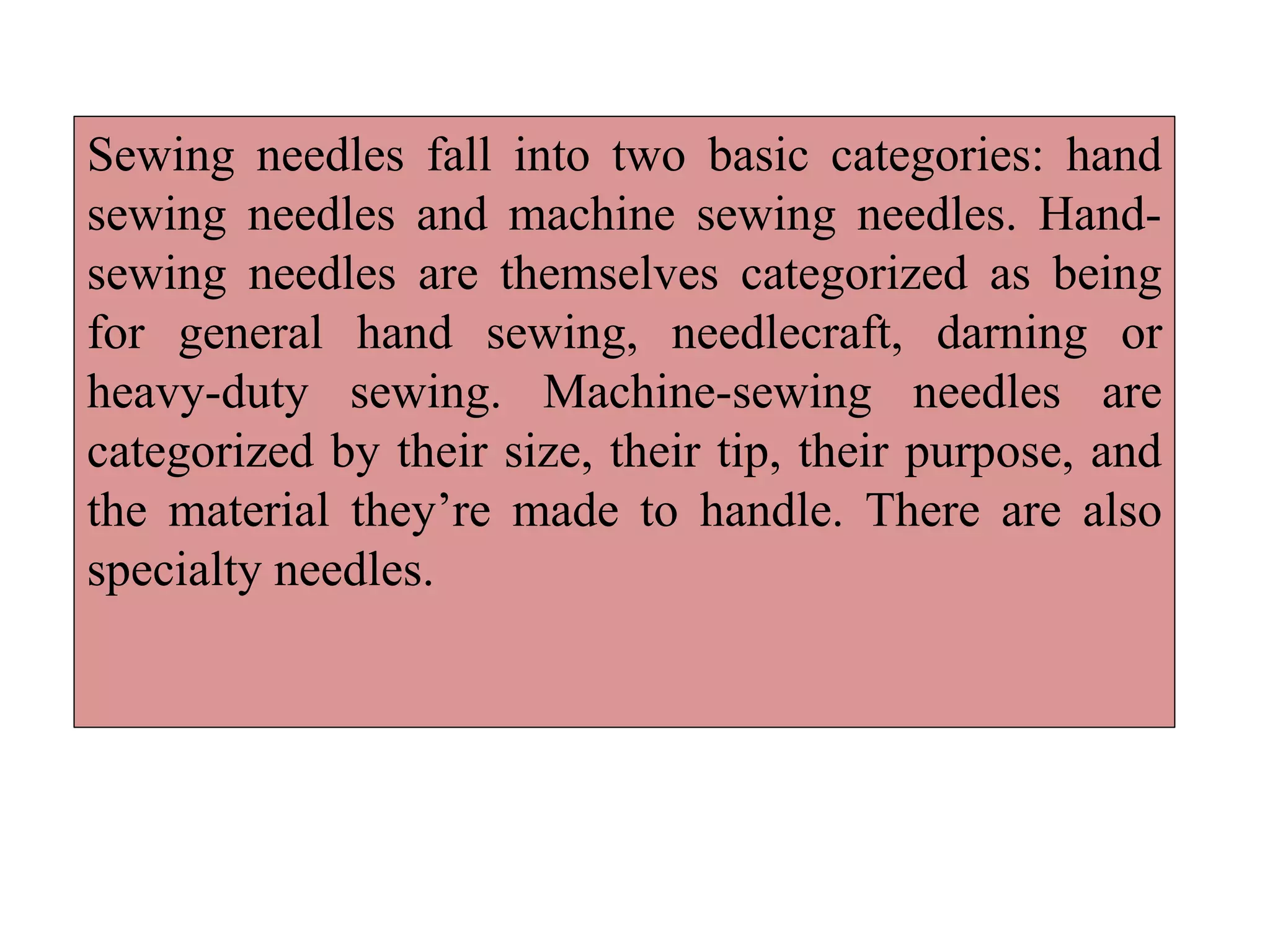types of Machine needles | PPTX