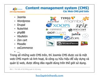 Bài 1 Tìm hiểu về Hệ Thống Quản Trị Nội Dung - CMS | PDF