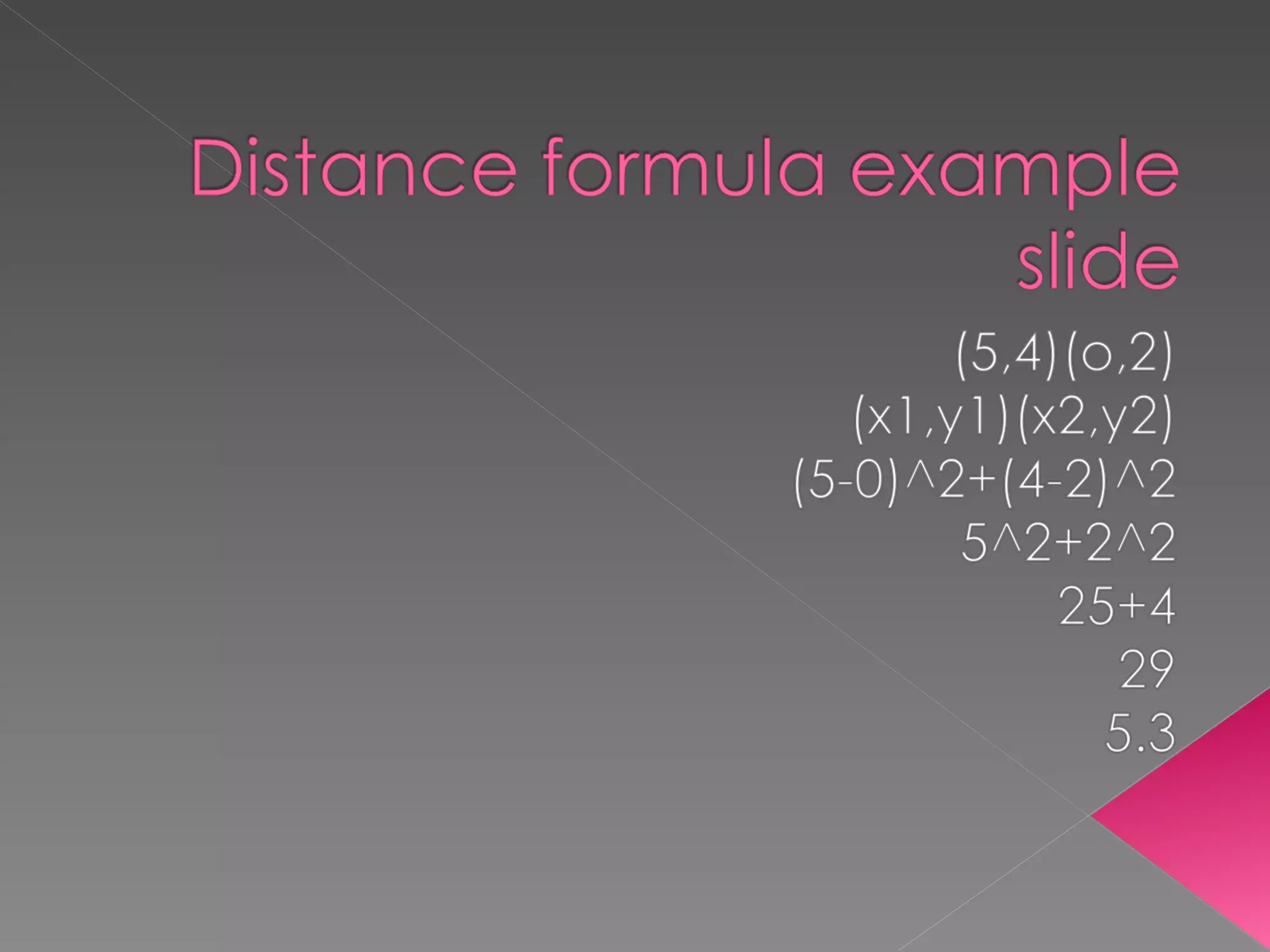 Slide 1 pythagorean theorem and distance formula | PPT