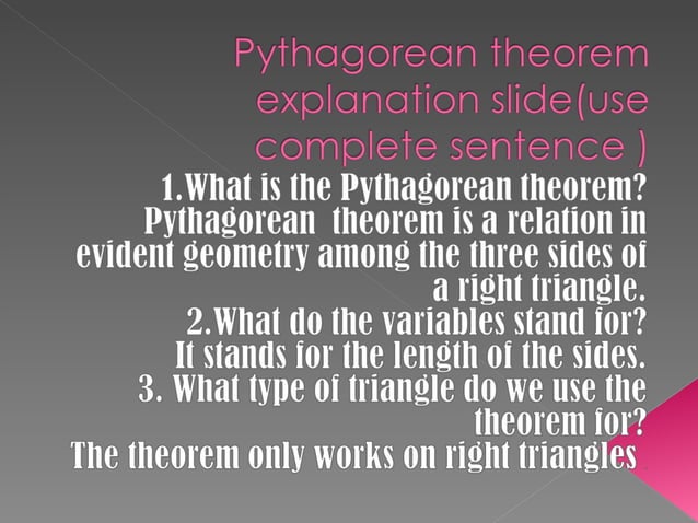Slide 1 pythagorean theorem and distance formula | PPT
