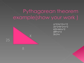 Slide 1 pythagorean theorem and distance formula | PPT