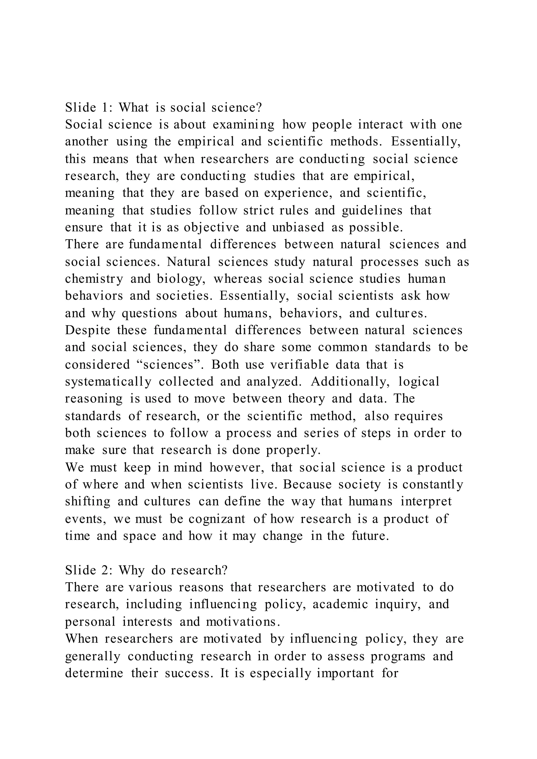 Slide 1 what is social science social science is about examinin | DOCX ...