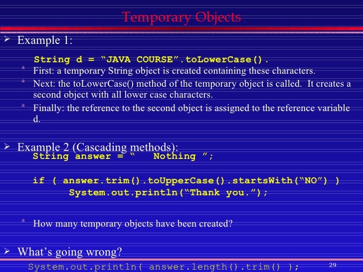 Java: Objects And Object References