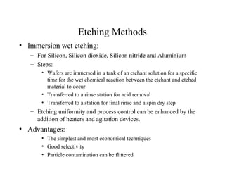 Wet and Dry Etching | PPT