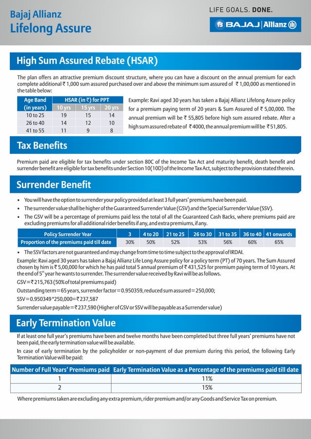 Bajaj Allianz Lifelong Assure | PDF | Life Insurance | Insurance