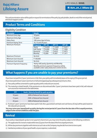 Bajaj Allianz Lifelong Assure | PDF
