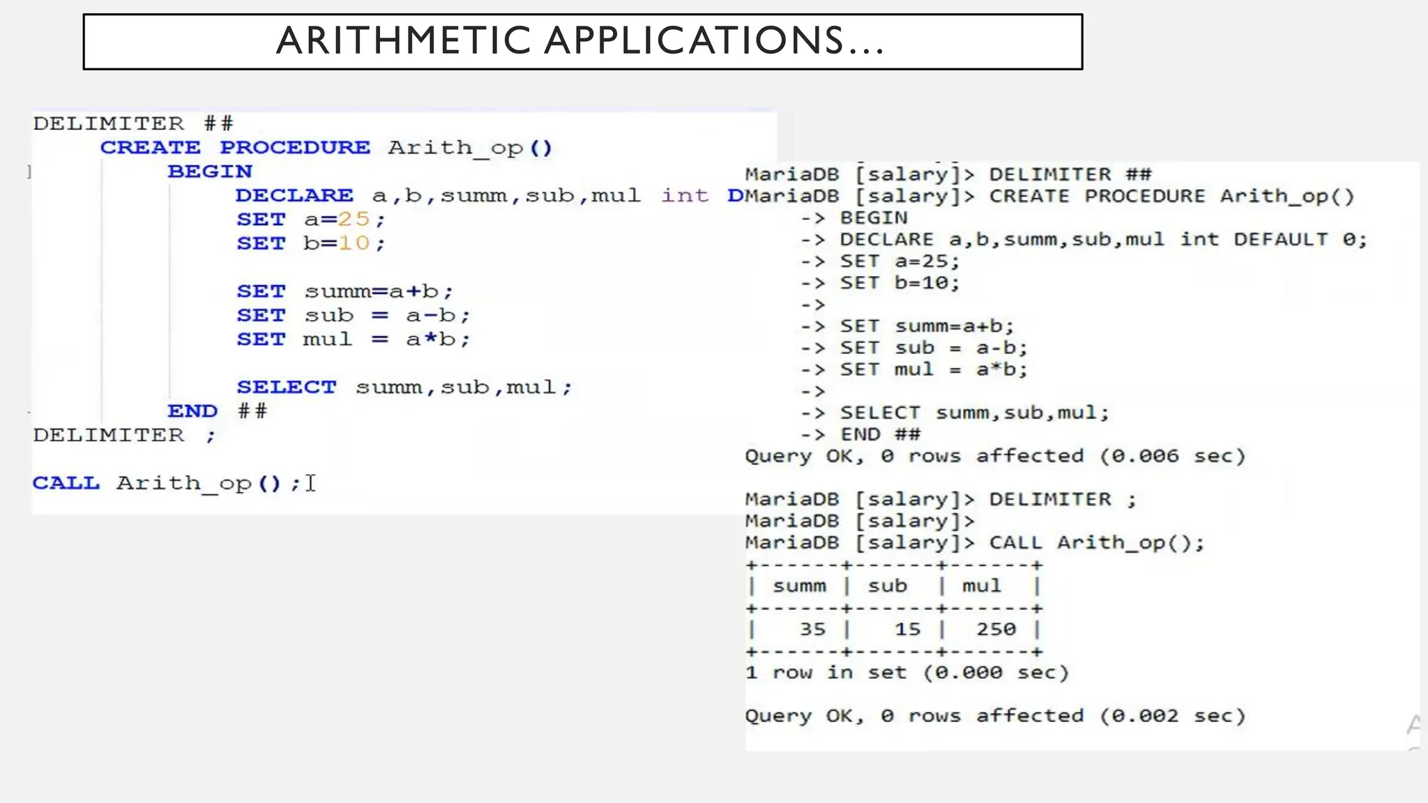 Essential SQL Techniques: Variables, Delimiters, and Procedure Creation | PDF