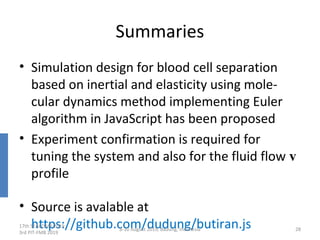 Simulation of Blood Cell Separation System Based on Inertia and Elasticity using Molecular ...