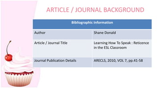 Slide 3 question 2 – article background | PPTX