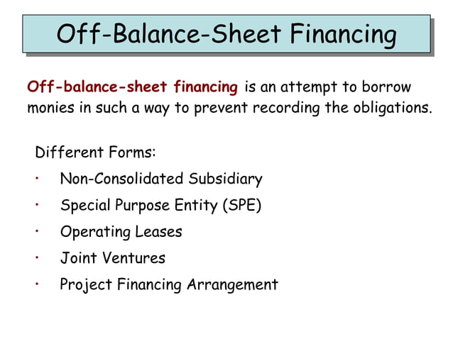 Slide 3a off balance sheet | PPT