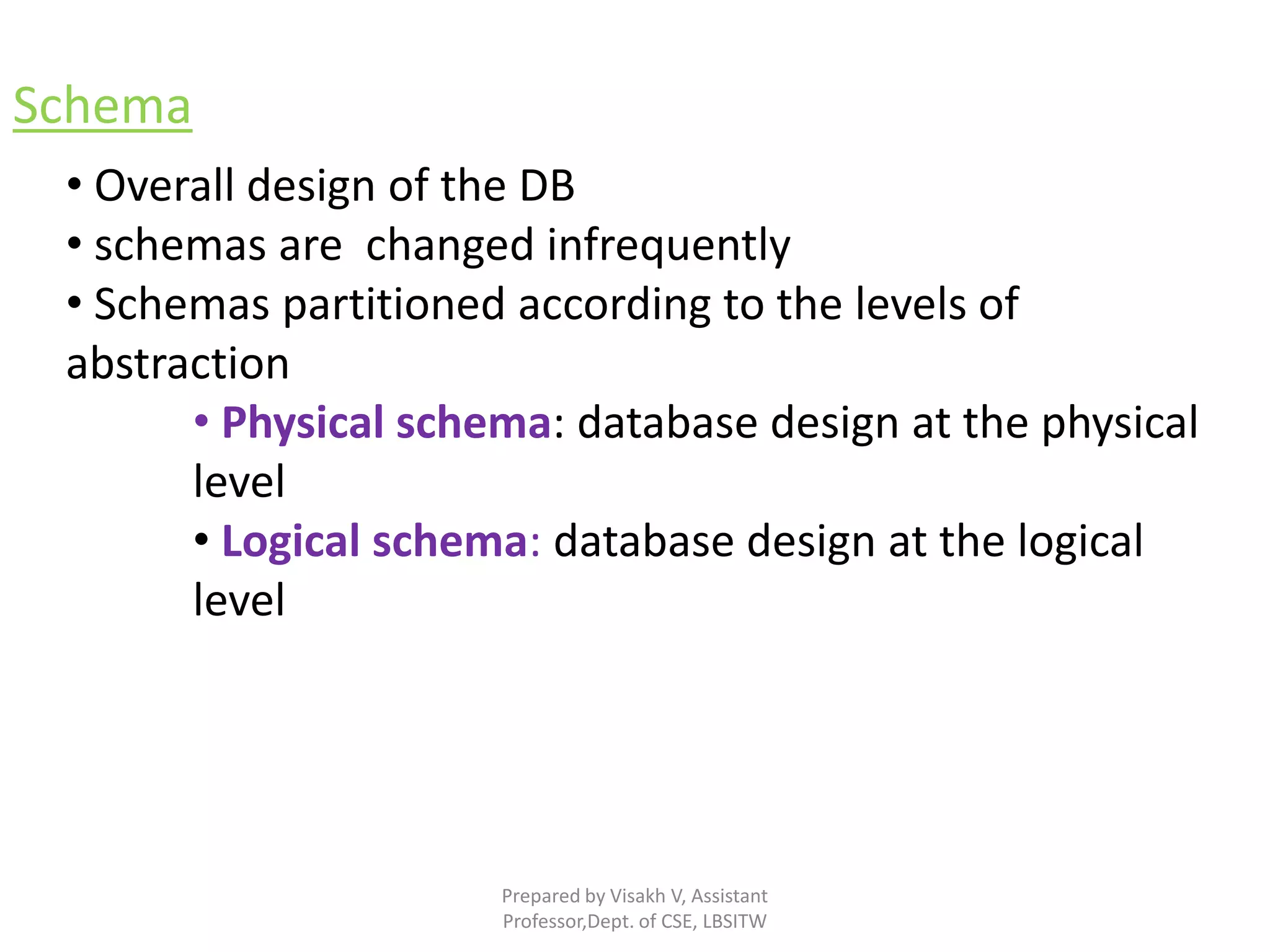Slide 3 data abstraction & 3 schema | PPTX