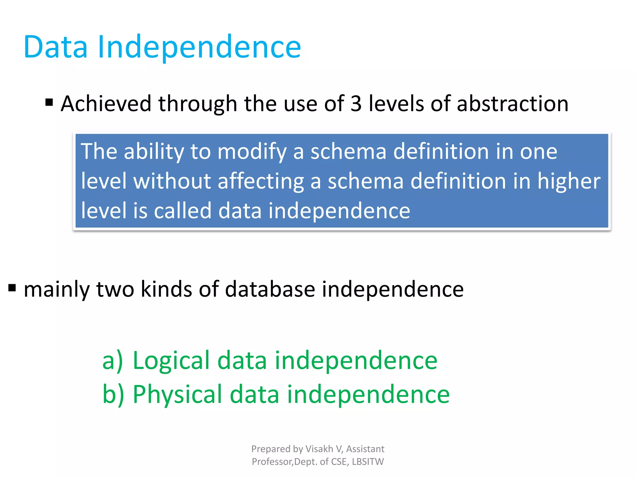 Slide 3 data abstraction & 3 schema | PPTX