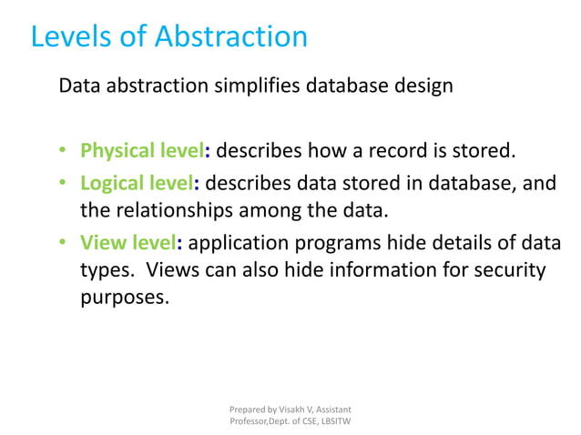 Slide 3 data abstraction & 3 schema | PPTX