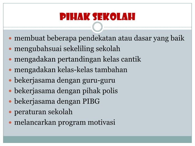 Langkah-langkah mengatasi ponteng sekolah | PPTX