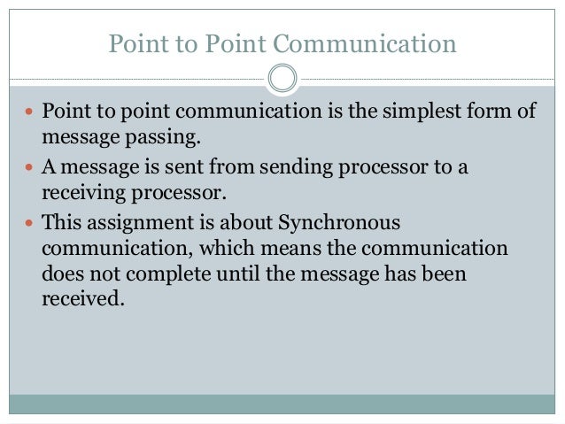 Point o Point Communication for finding max value