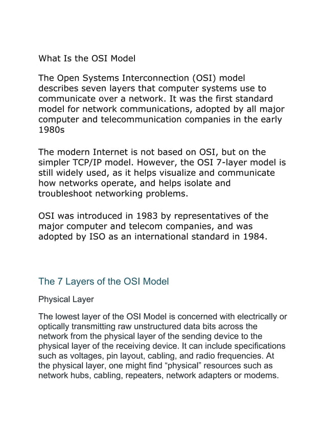 OSI Model | PDF