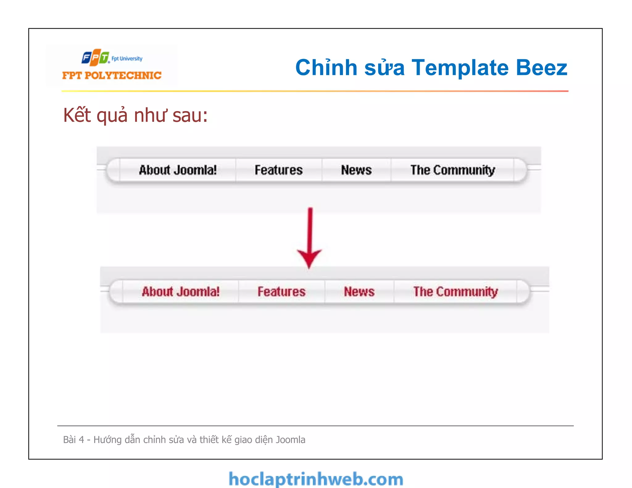 Bài 4 Hướng dẫn chỉnh sửa và thiết kế giao diện web Joomla | PDF