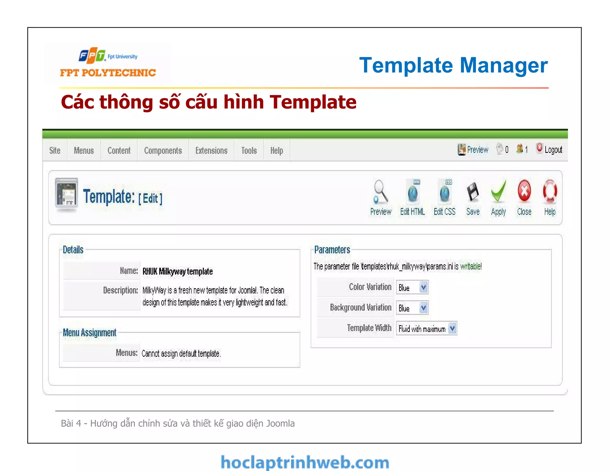 Bài 4 Hướng dẫn chỉnh sửa và thiết kế giao diện web Joomla | PDF