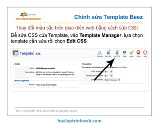 Bài 4 Hướng dẫn chỉnh sửa và thiết kế giao diện web Joomla | PDF